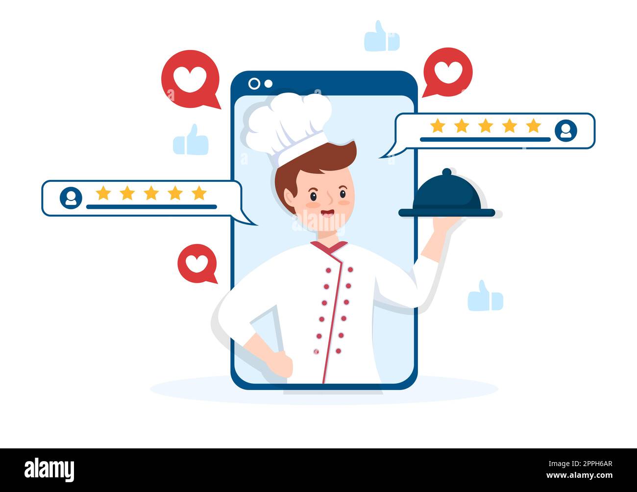 Restaurant Rating Review Template Hand Drawn Cartoon Flat Illustration ...