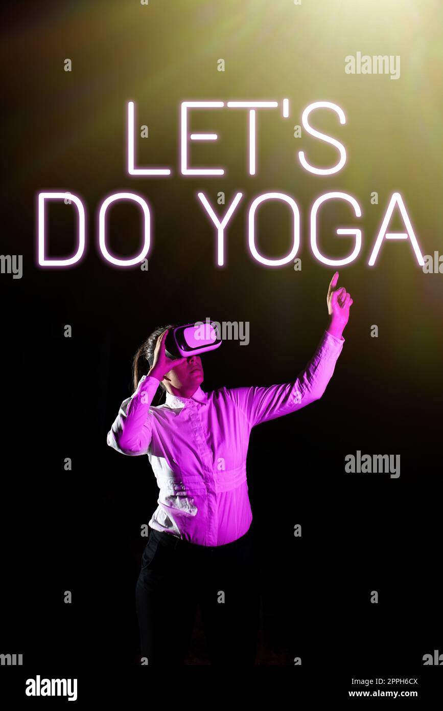 Writing displaying text Let S Is Do Yoga. Concept meaning Right moment ...