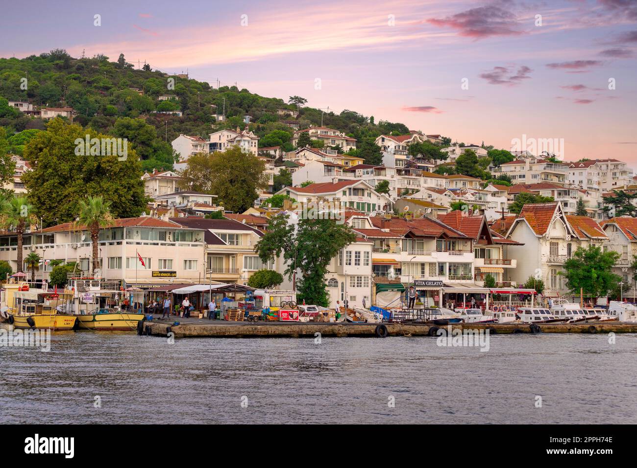 View of the hills of Kinaliada island from Marmara Sea, with ...
