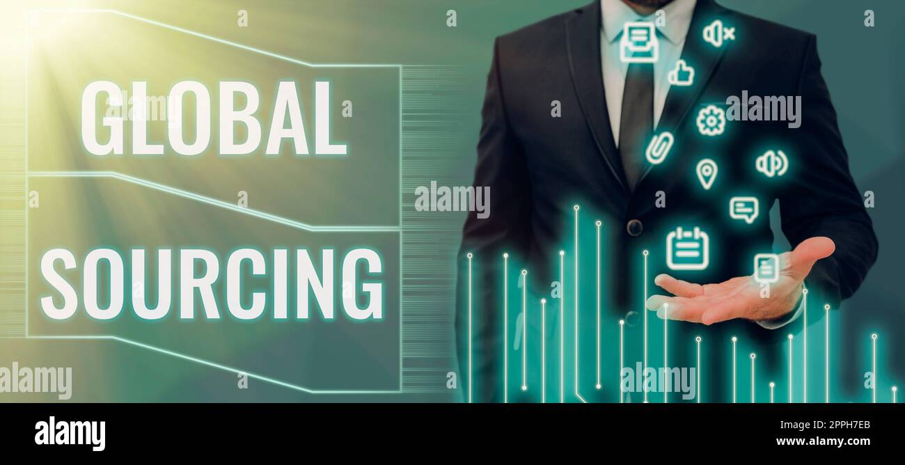 Inspiration showing sign Global Sourcingpractice of sourcing from the ...