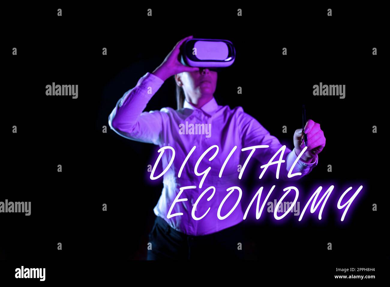 Text showing inspiration Digital Economyworldwide network of economic ... Text showing inspiration Digital Economyworldwide network of economic ...