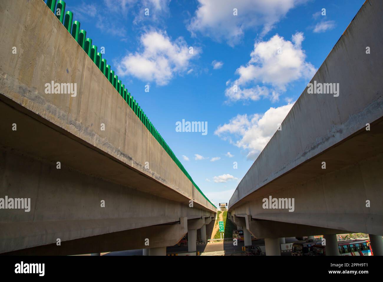 Skyward view of Bhanga intersection the highway bridge in Dhaka ...