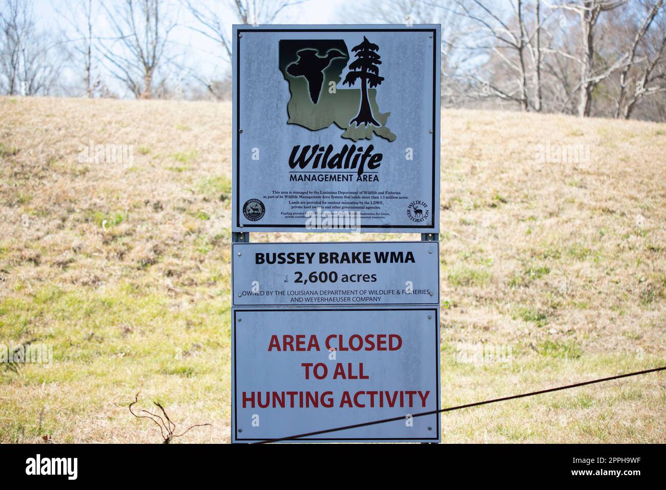Bussey Brake Wildlife Management Area Sign Stock Photo - Alamy