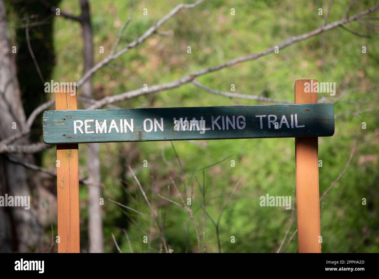 Poverty Point Reservior Trail Sign Stock Photo - Alamy