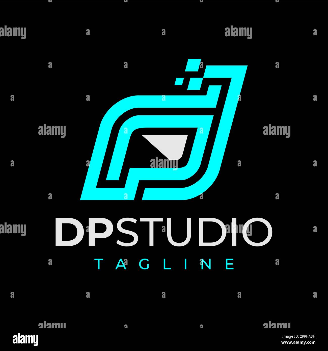 Minimlist technology letter D P DP PD logo design template. Modern ...