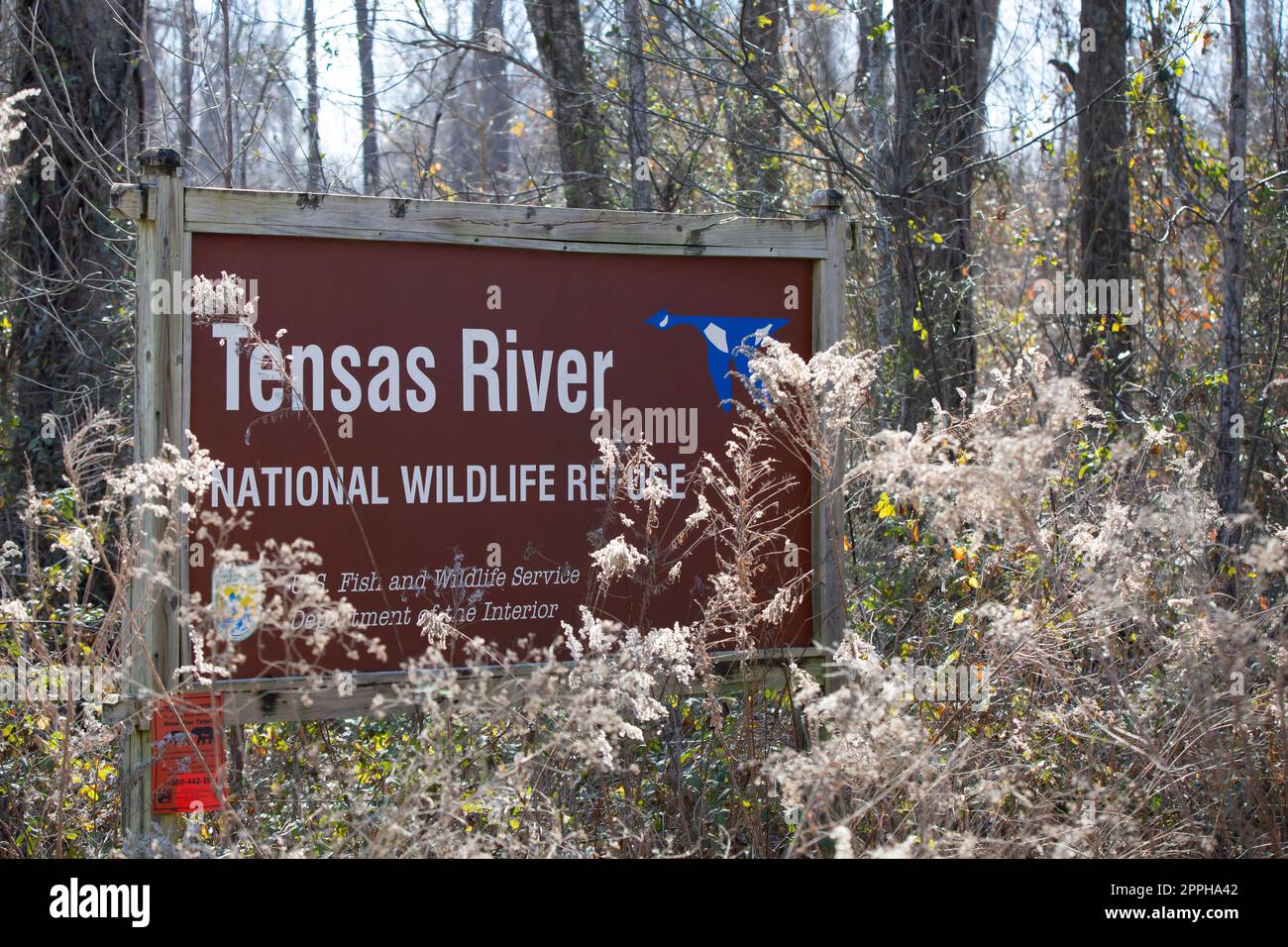 Welcome Sign for the Tensas River National Wildlife Refuge Stock Photo ...