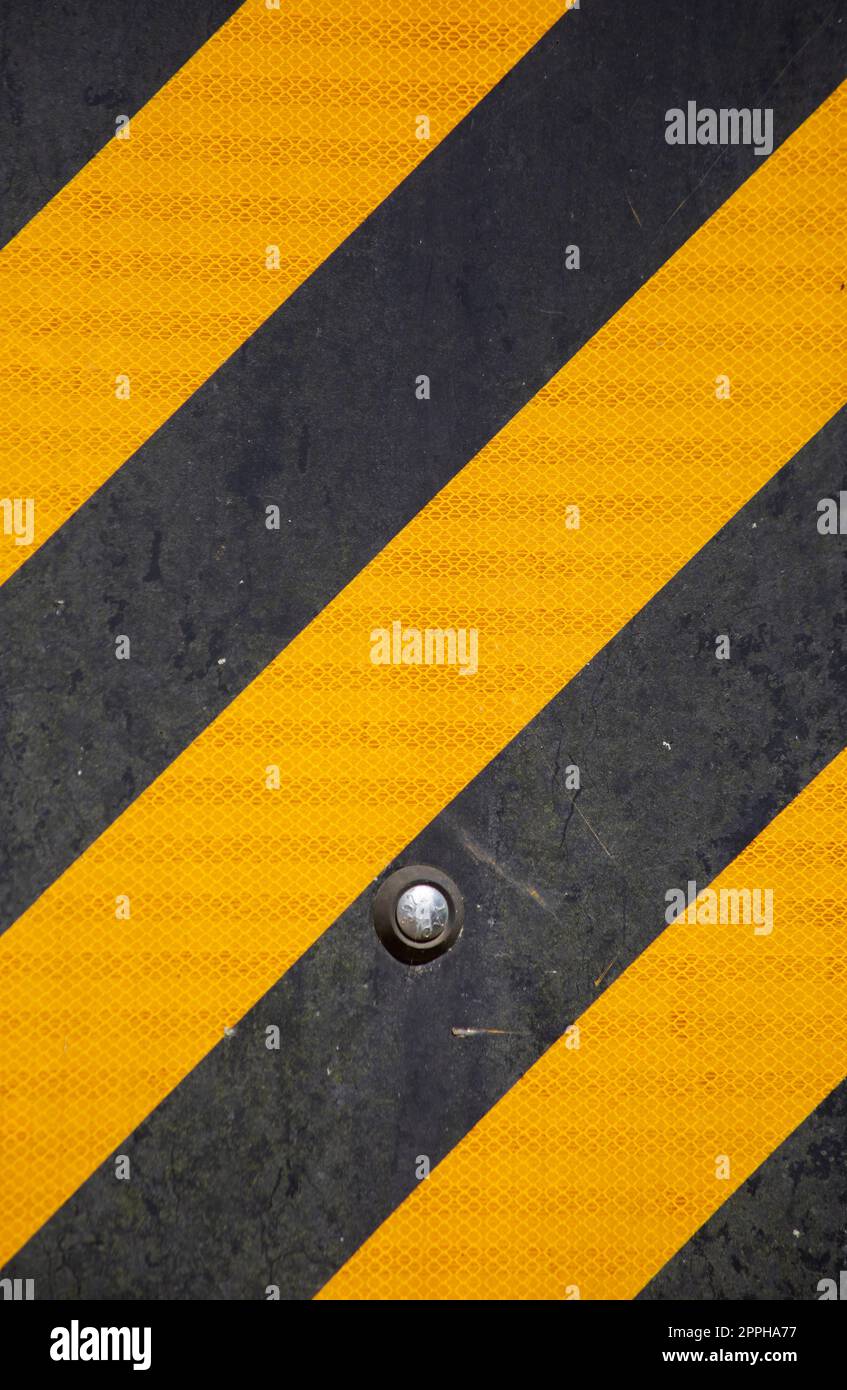 Yellow and Black Highway Marker Stock Photo - Alamy