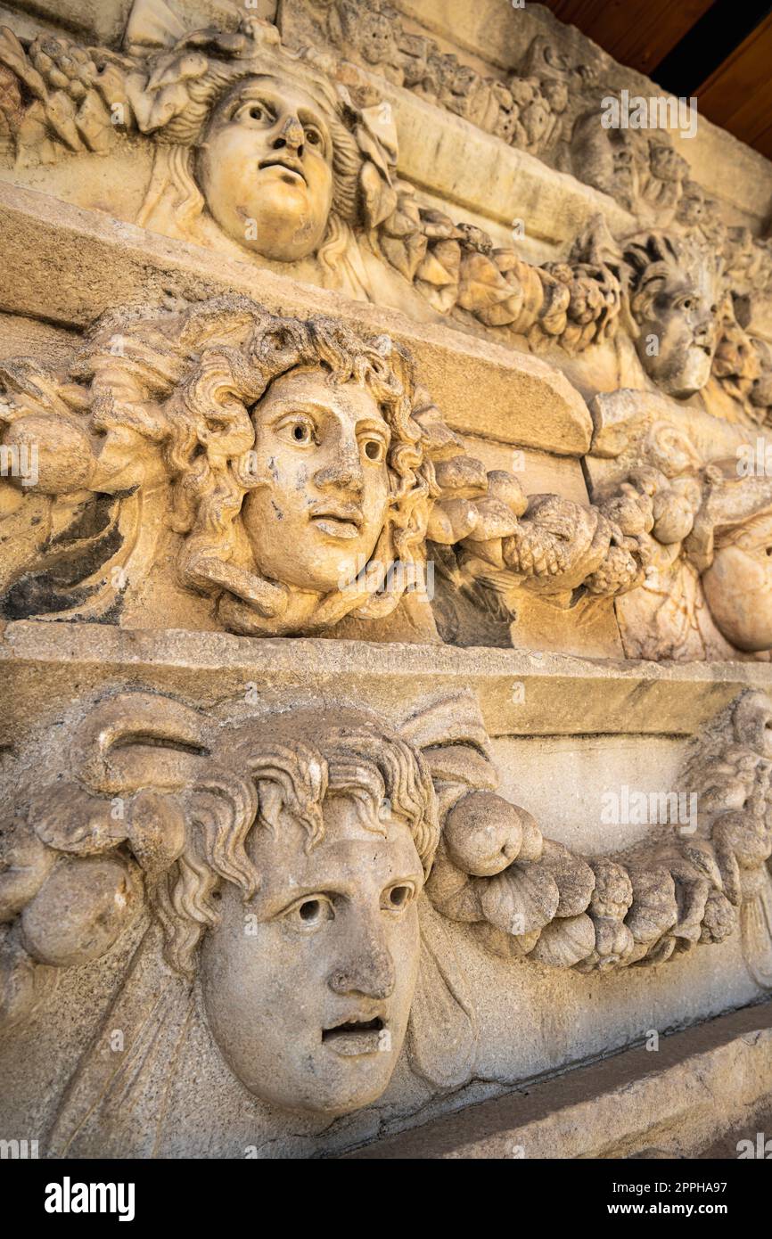 Friezes depicting various gods, goddesses and portrait heads in ...