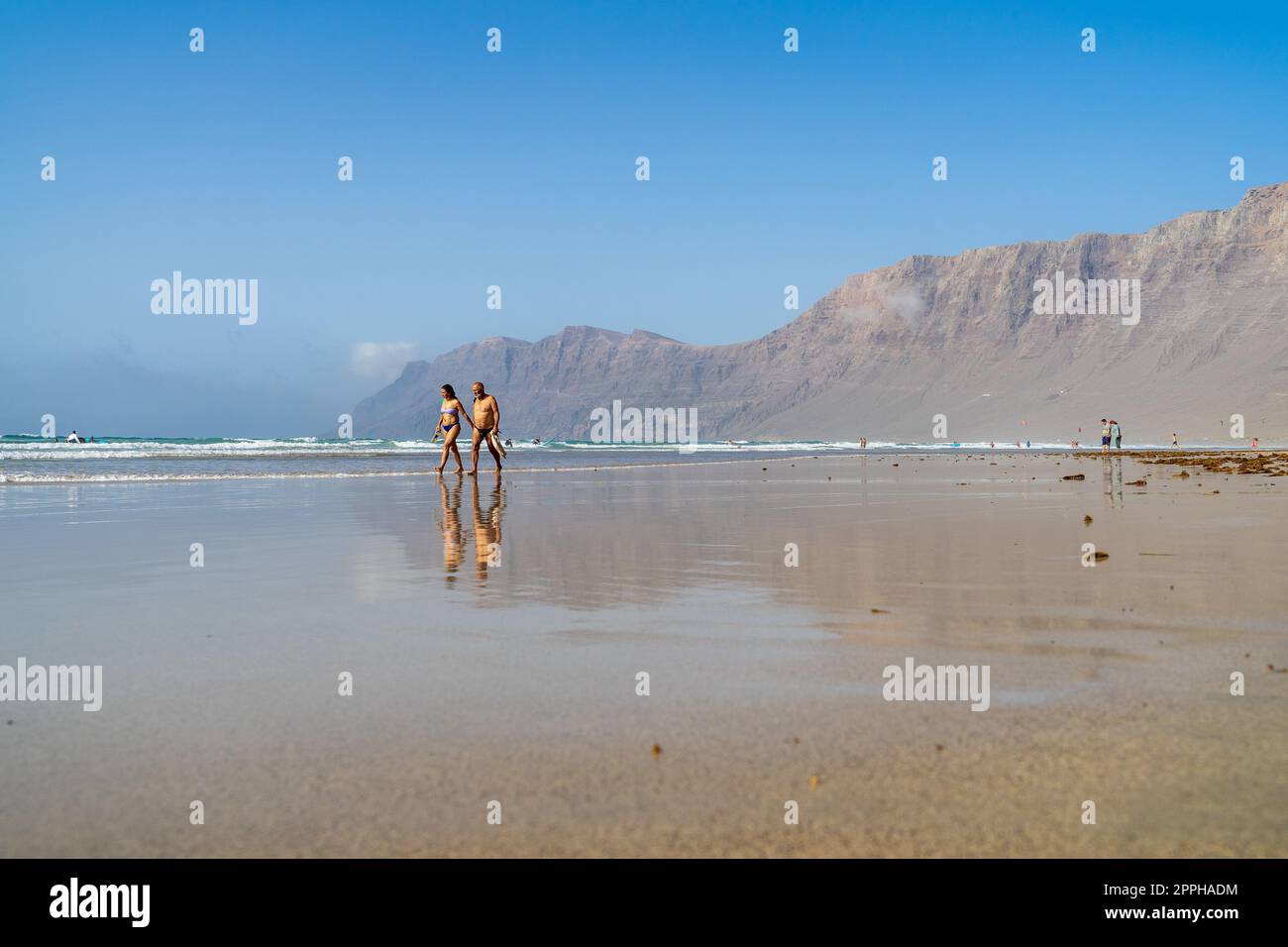 FAMARA BEACH LANZAROTE, CANARY ISLANDS - JULY 21, 2022: Famara Beach ...