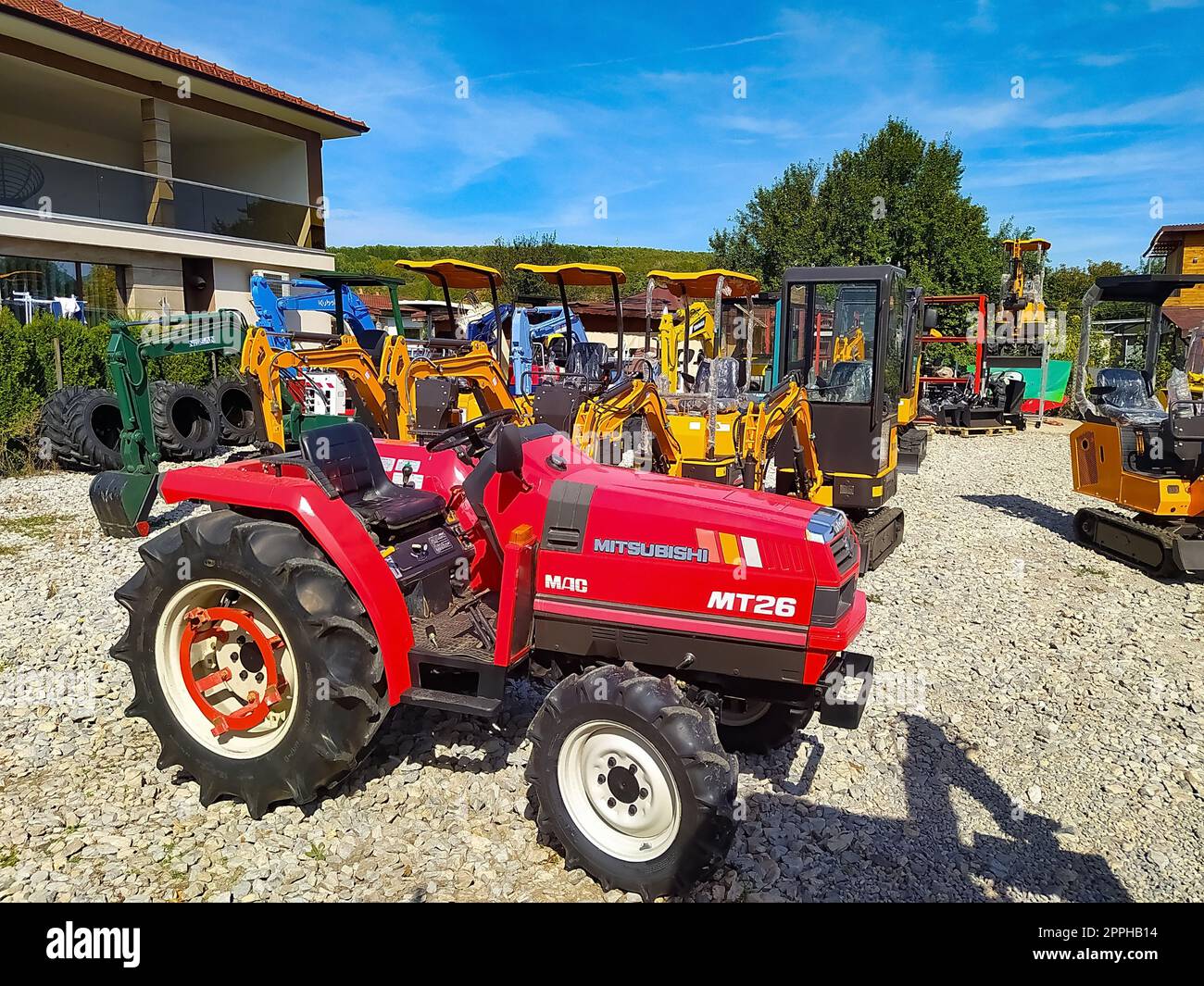 Bucharest, Romania - September 12, 2022: Mini-excavator or tractor ...