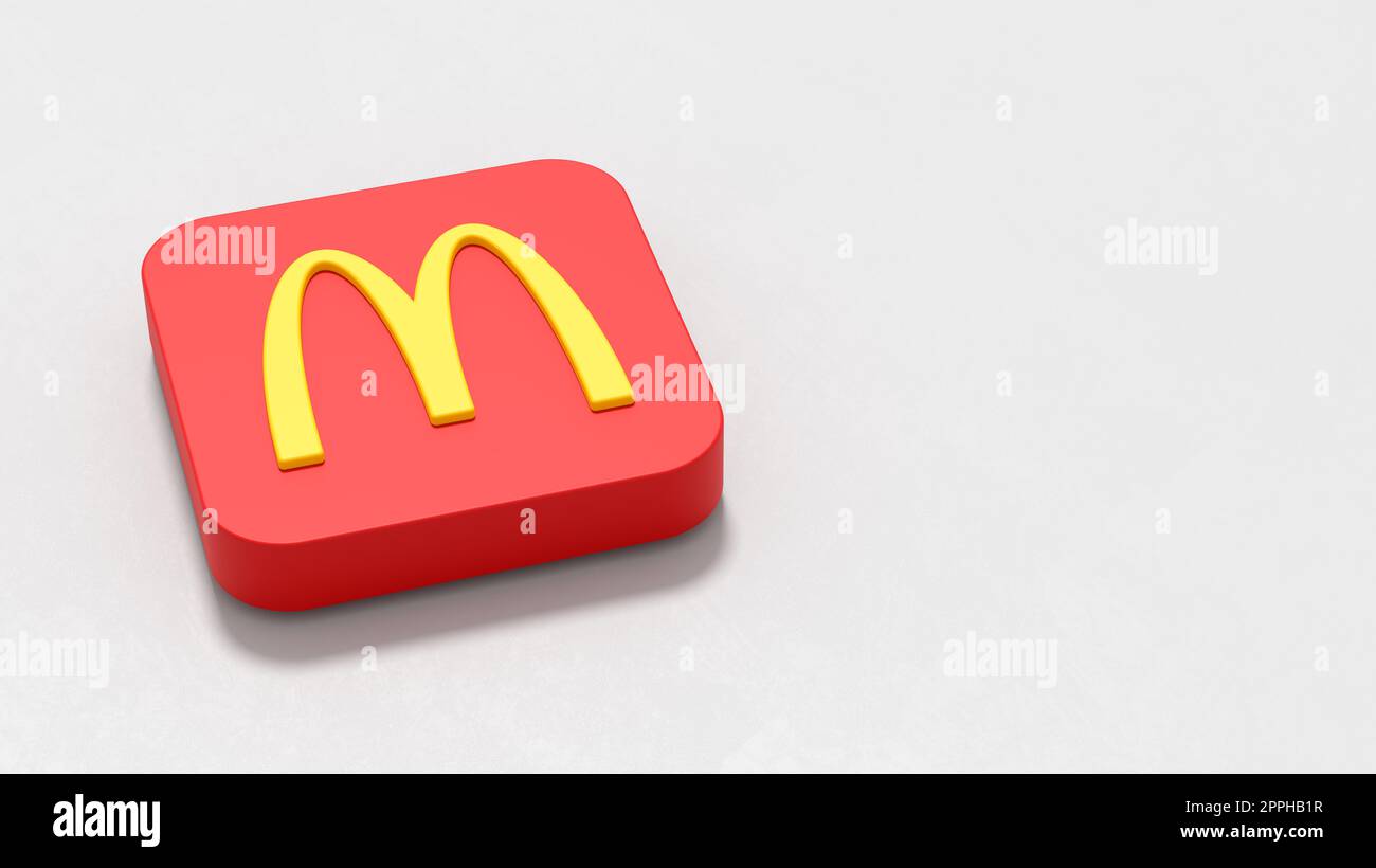 McDonalds Logo on Light Gray Background with Copy Space Stock Photo - Alamy