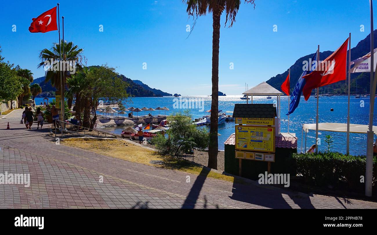 Icmeler, Turkey - September 22, 2022: Icmeler Beach view in Marmaris ...