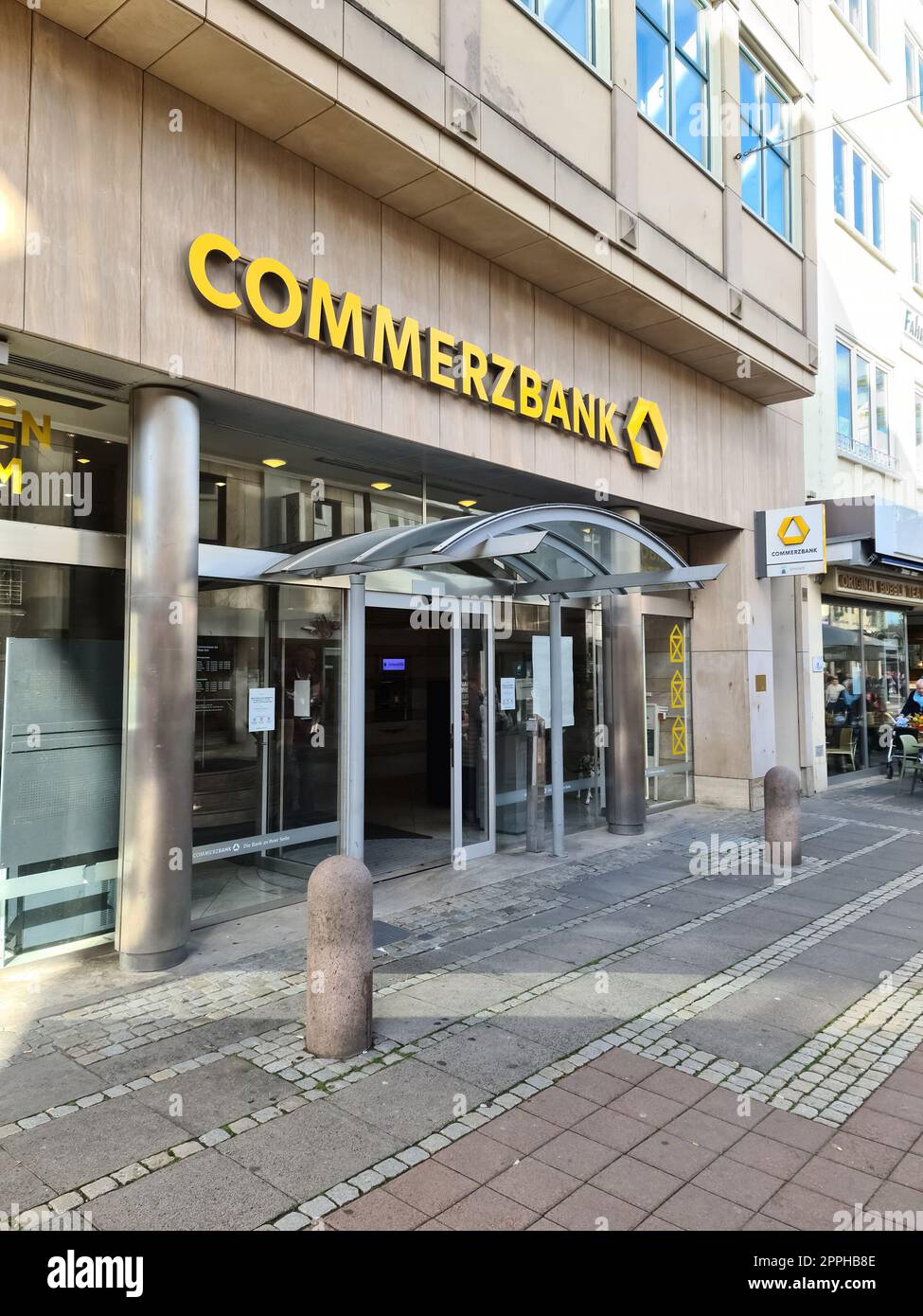 Kiel, Germany - 16. October 2022: Entrance of a Commerzbank branch with ...