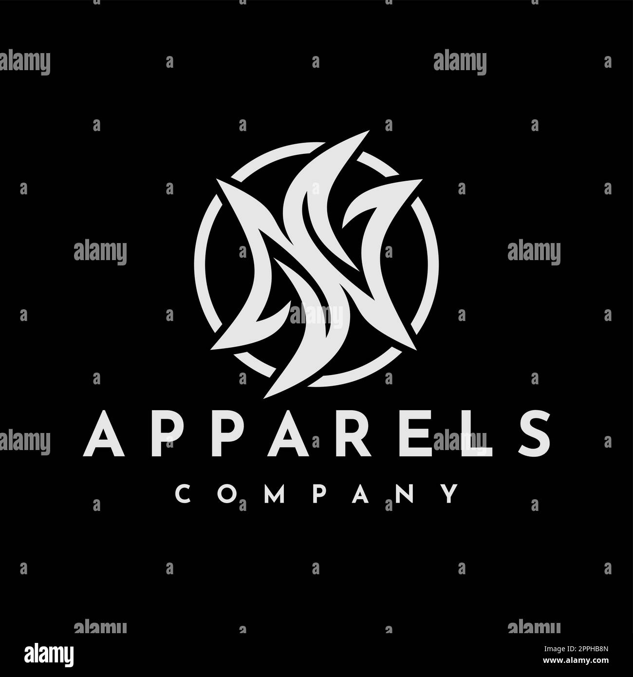 Sharp line initial N S NS SN logo design template. Modern circle NS ...