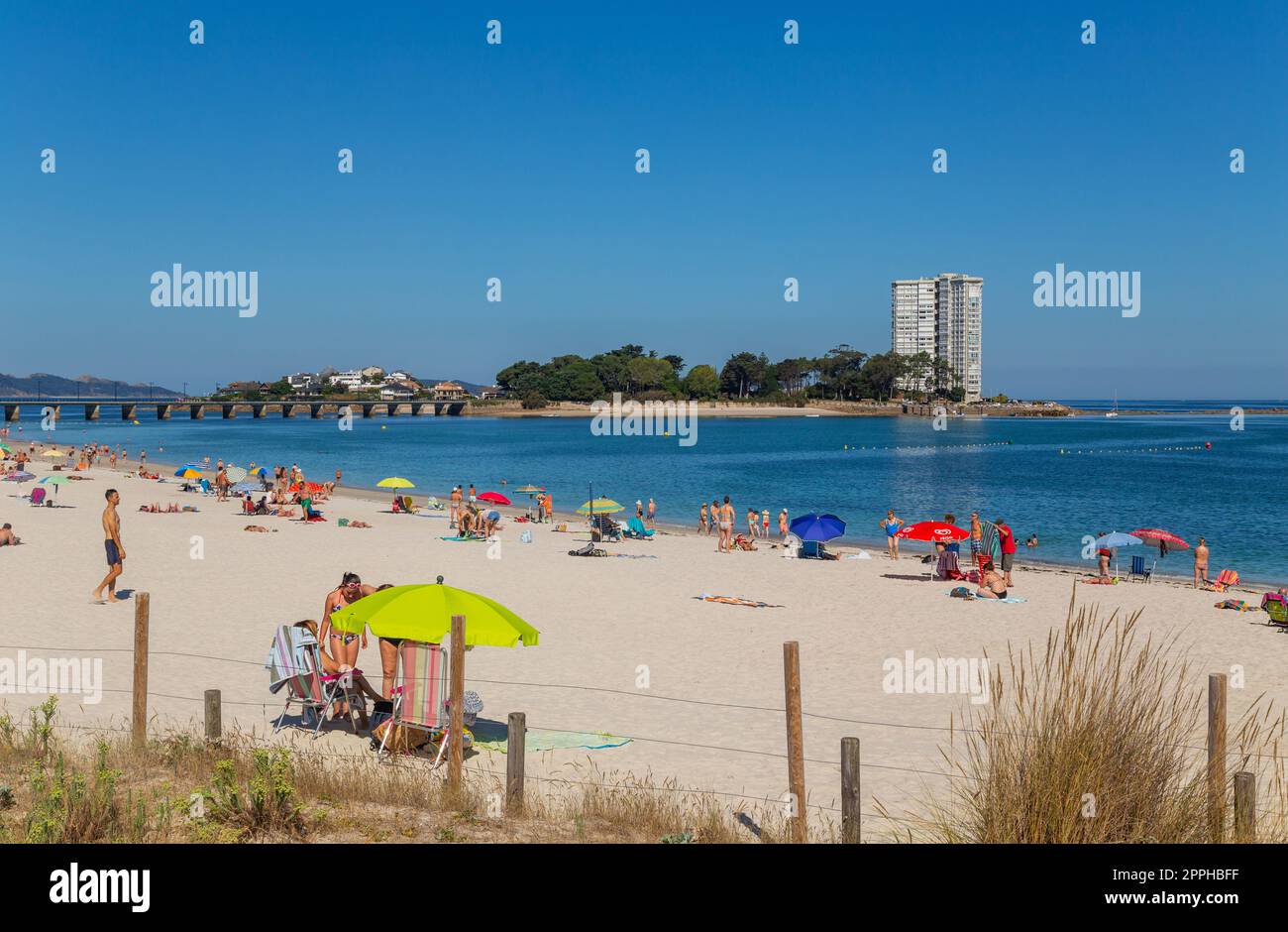 People in Samil beach Stock Photo - Alamy