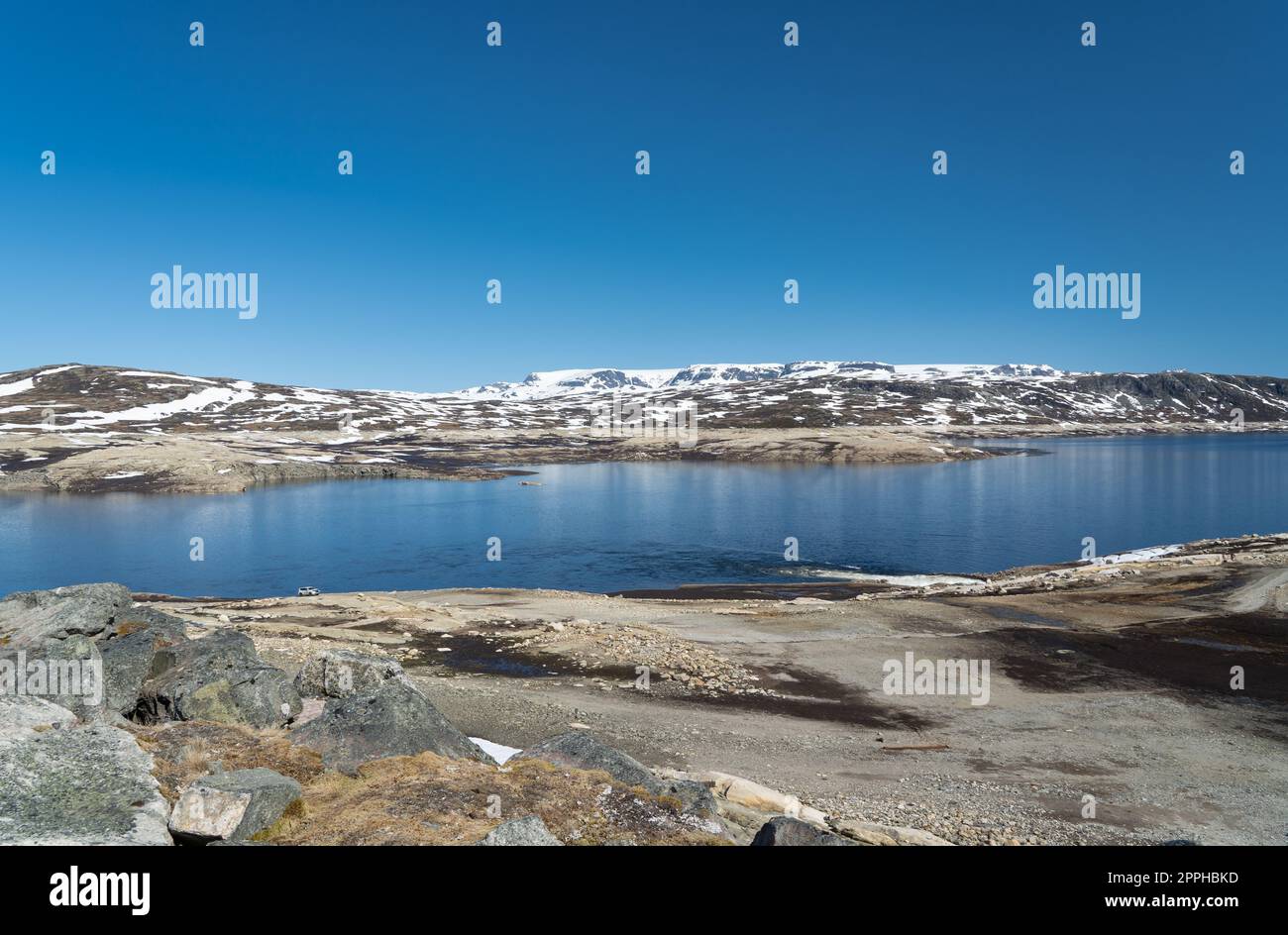 View at the Sysen dam, Norway Stock Photo - Alamy