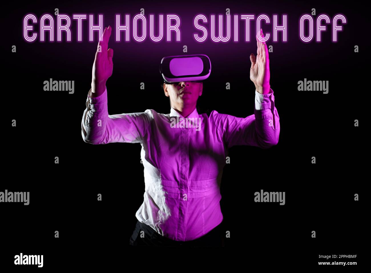 Sign displaying Earth Hour Switch Off. Business approach The Lights Out ...