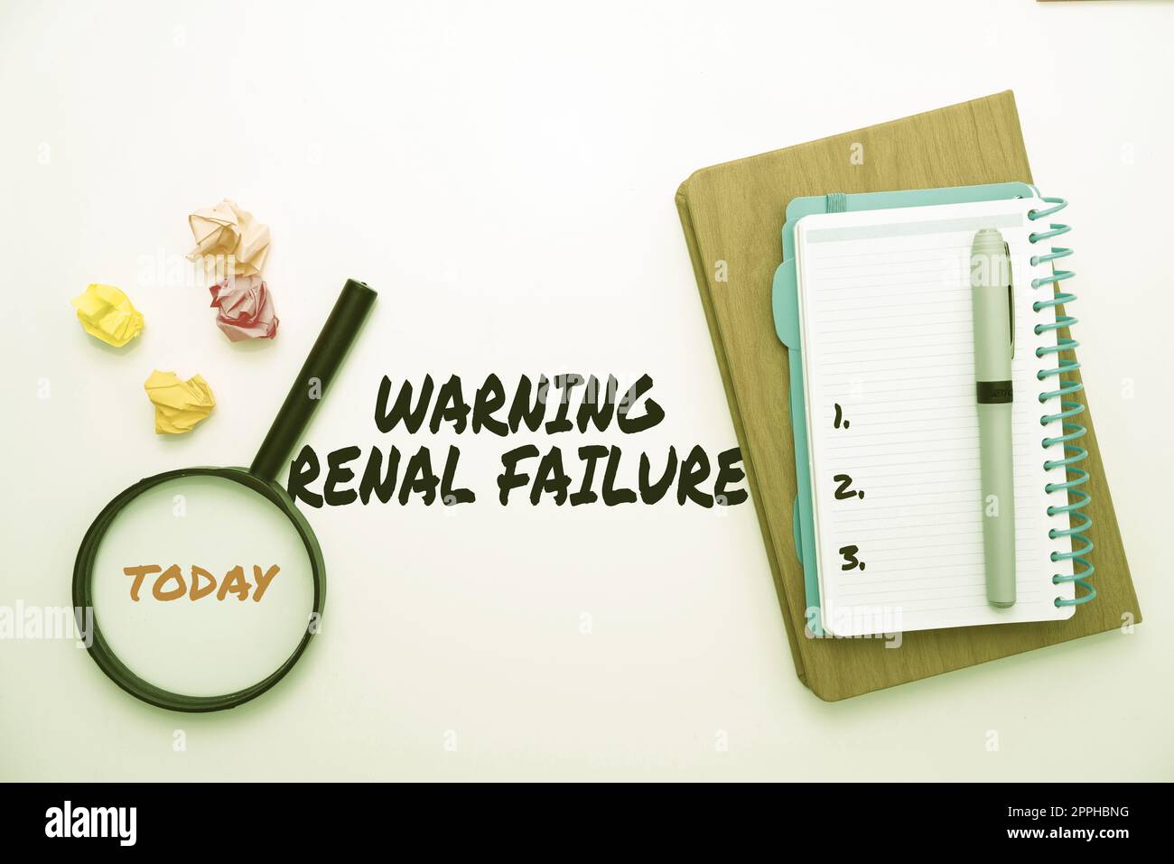 Sign displaying Warning Renal Failure. Business concept stop Filtering ...