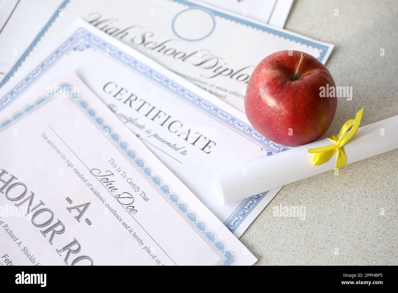 A honor roll recognition, certificate of achievement and high school ...