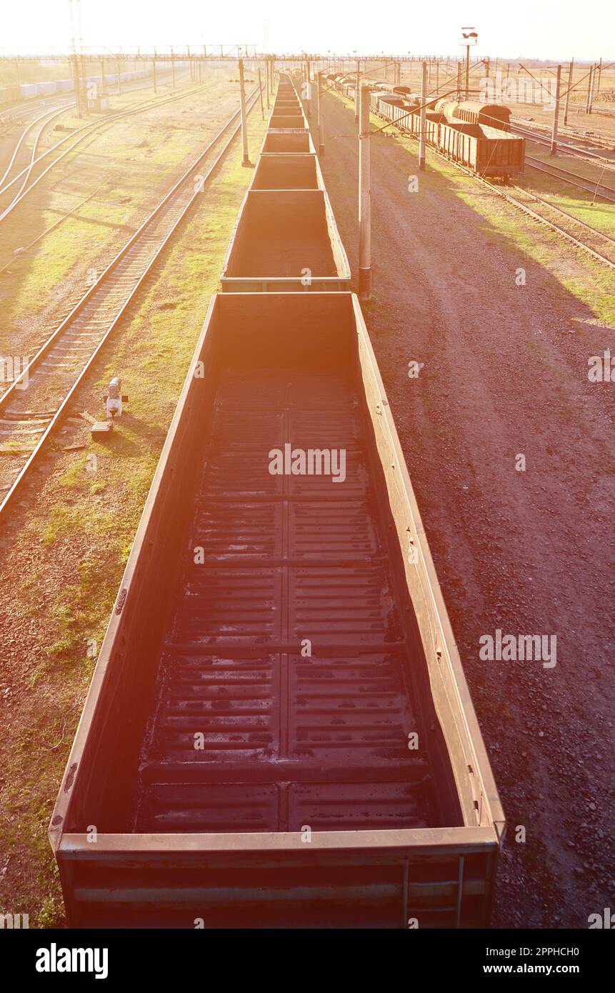 Sunny railway landscape Stock Photo - Alamy