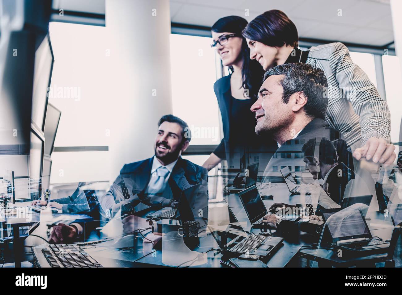 Business team working in corporate office Stock Photo - Alamy