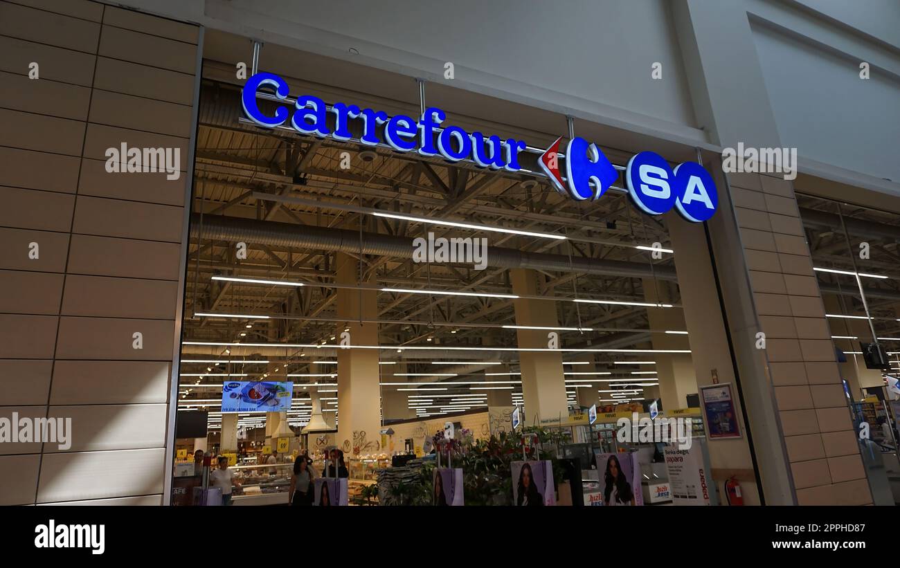 Istanbul, Turkey - September 15, 2022: Carrefour hypermarket Stock ...
