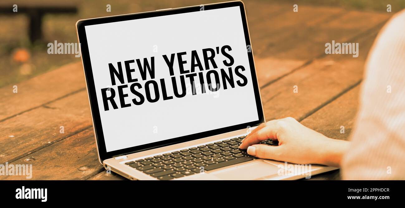 Hand writing sign New Year S Resolutions. Conceptual photo reflection ...