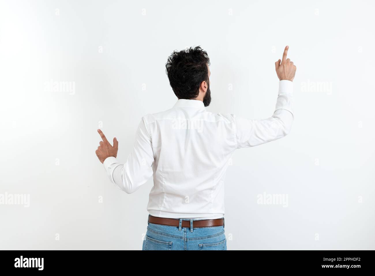 Man Standing Backwards Coming Up With New Amazing Ideas. Businessman ...