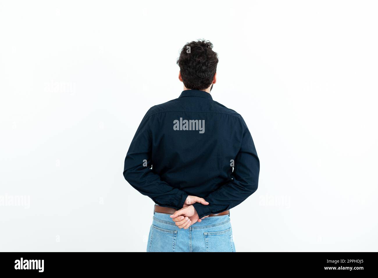 Man Standing Backwards Coming Up With New Amazing Ideas. Businessman ...