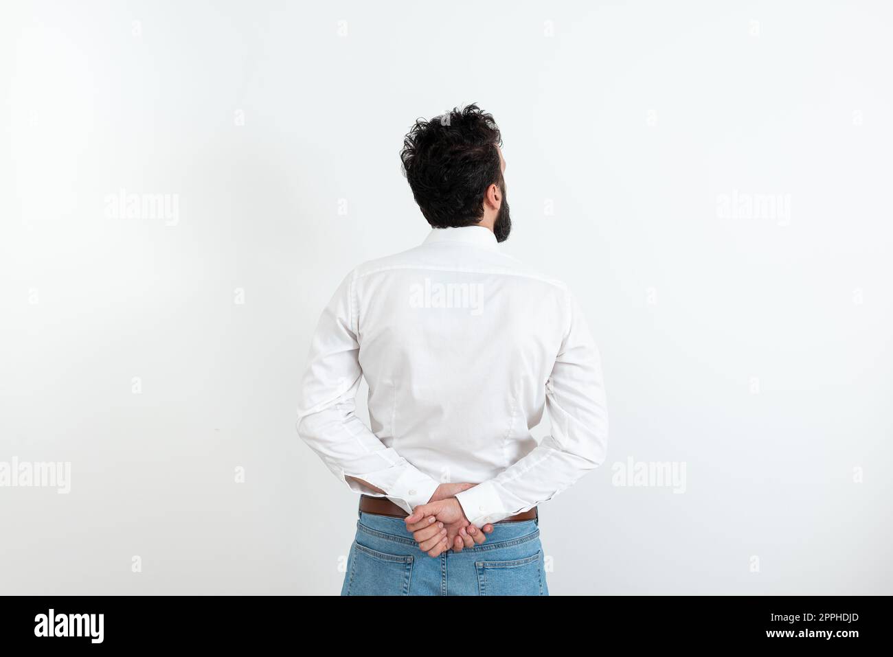 Man Standing Backwards Coming Up With New Amazing Ideas. Businessman ...