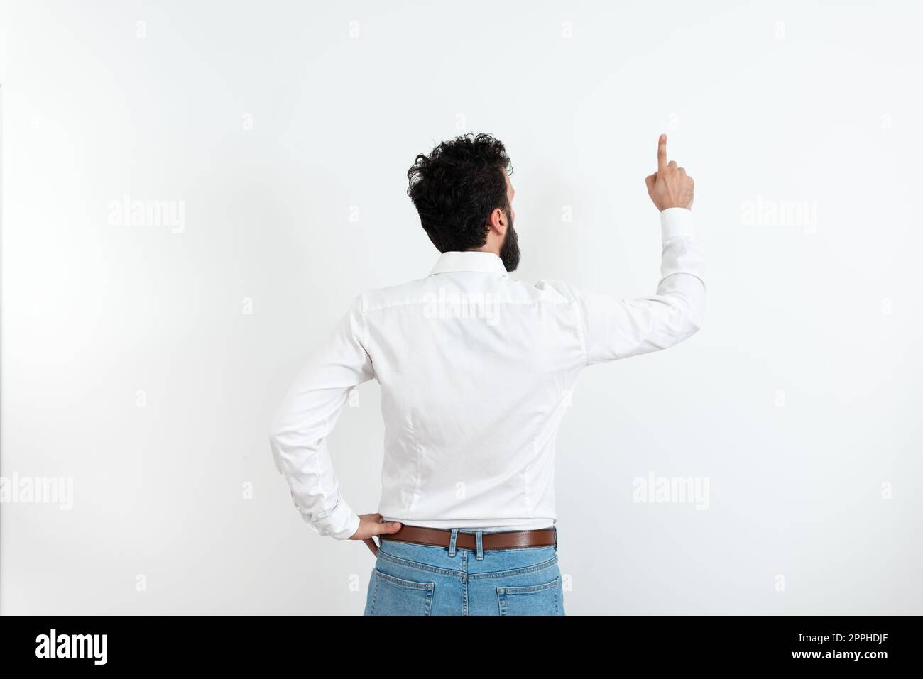 Man Standing Backwards Coming Up With New Amazing Ideas. Businessman ...