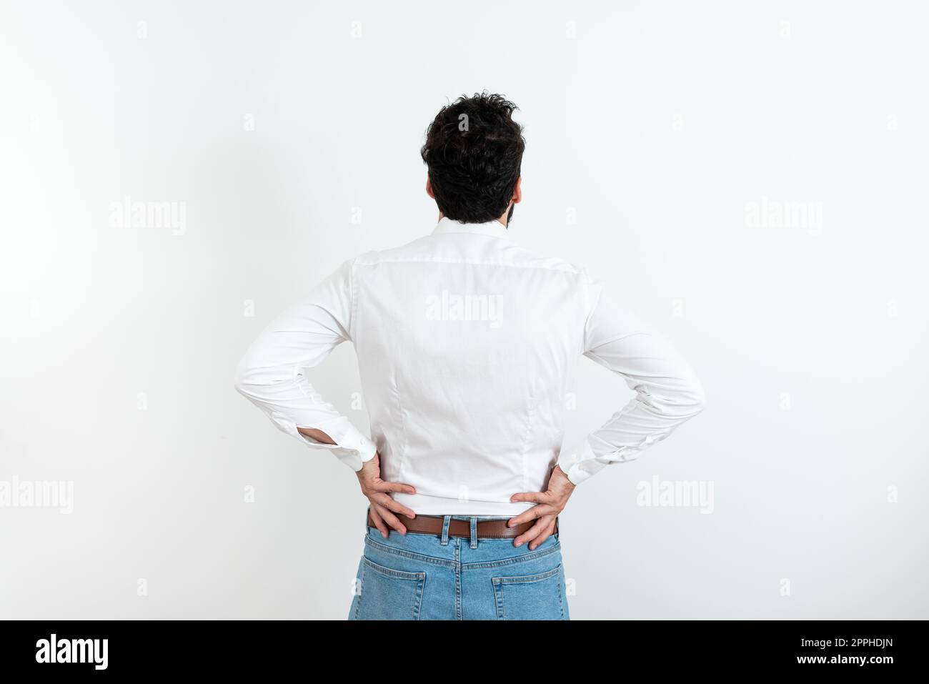 Man Standing Backwards Coming Up With New Amazing Ideas. Businessman ...