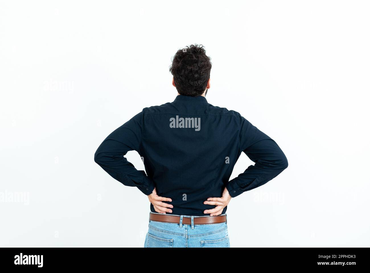 Man Standing Backwards Coming Up With New Amazing Ideas. Businessman ...