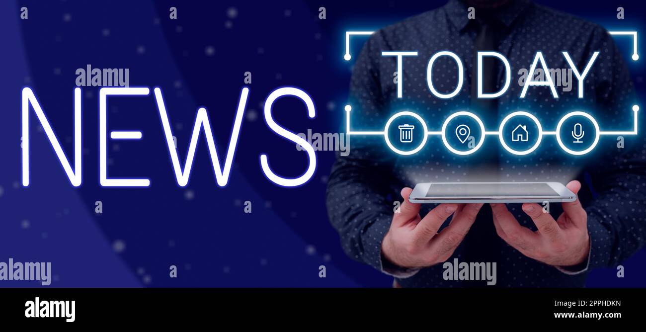 Inspiration showing sign News. Word Written on comprehensive uptodate ...