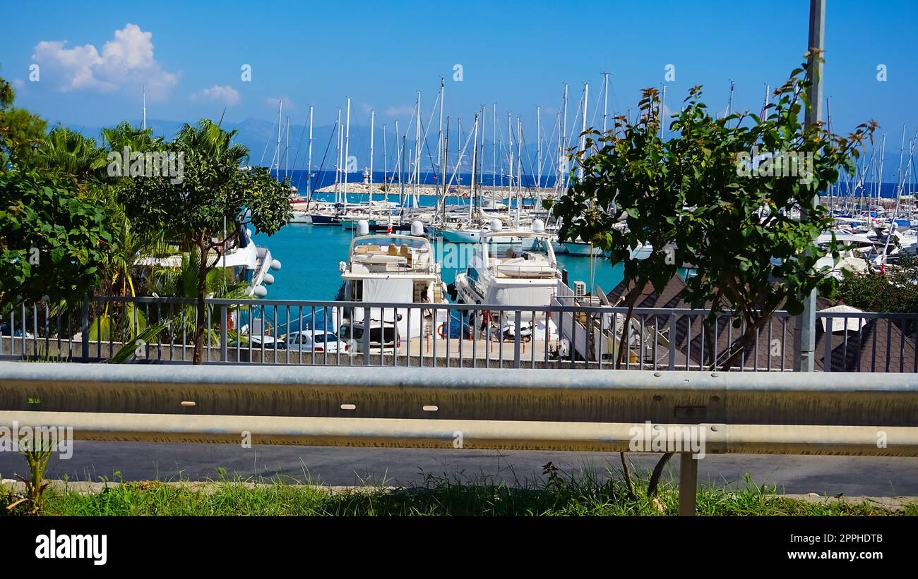 Panoramic tropical sea, beach landscape from Finike, Antalya, Turkey ...