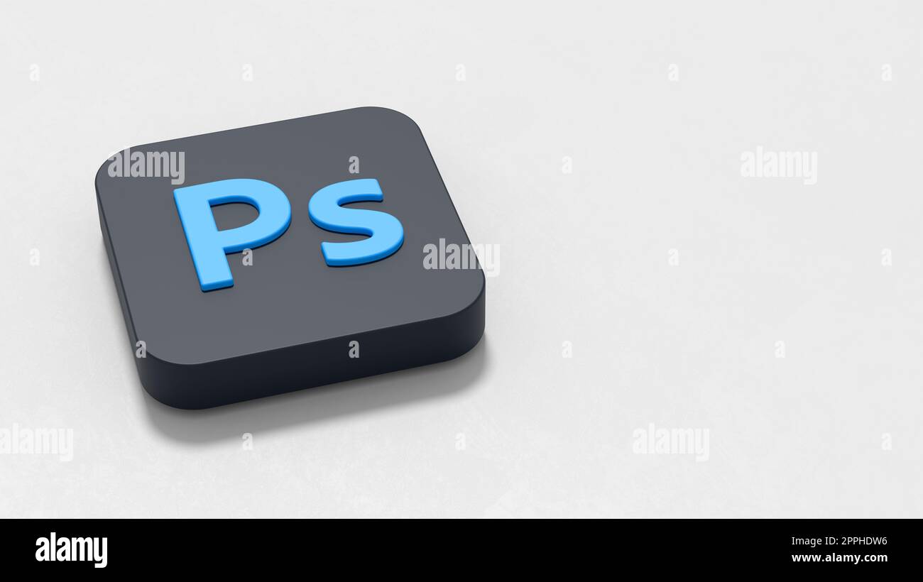 Photoshop App Icon on Gray Background with Copy Space Stock Photo - Alamy