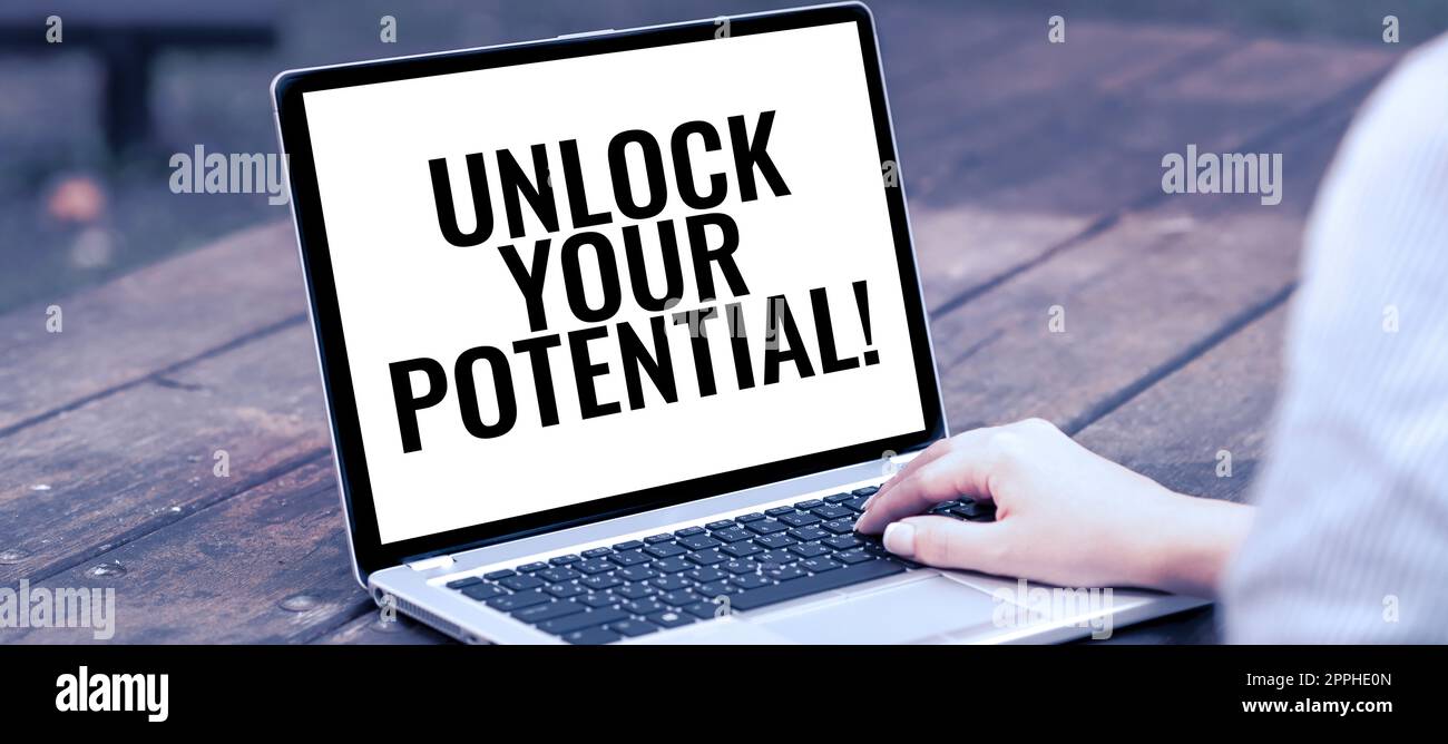 Text caption presenting Unlock Your Potential. Business idea Mentor ...