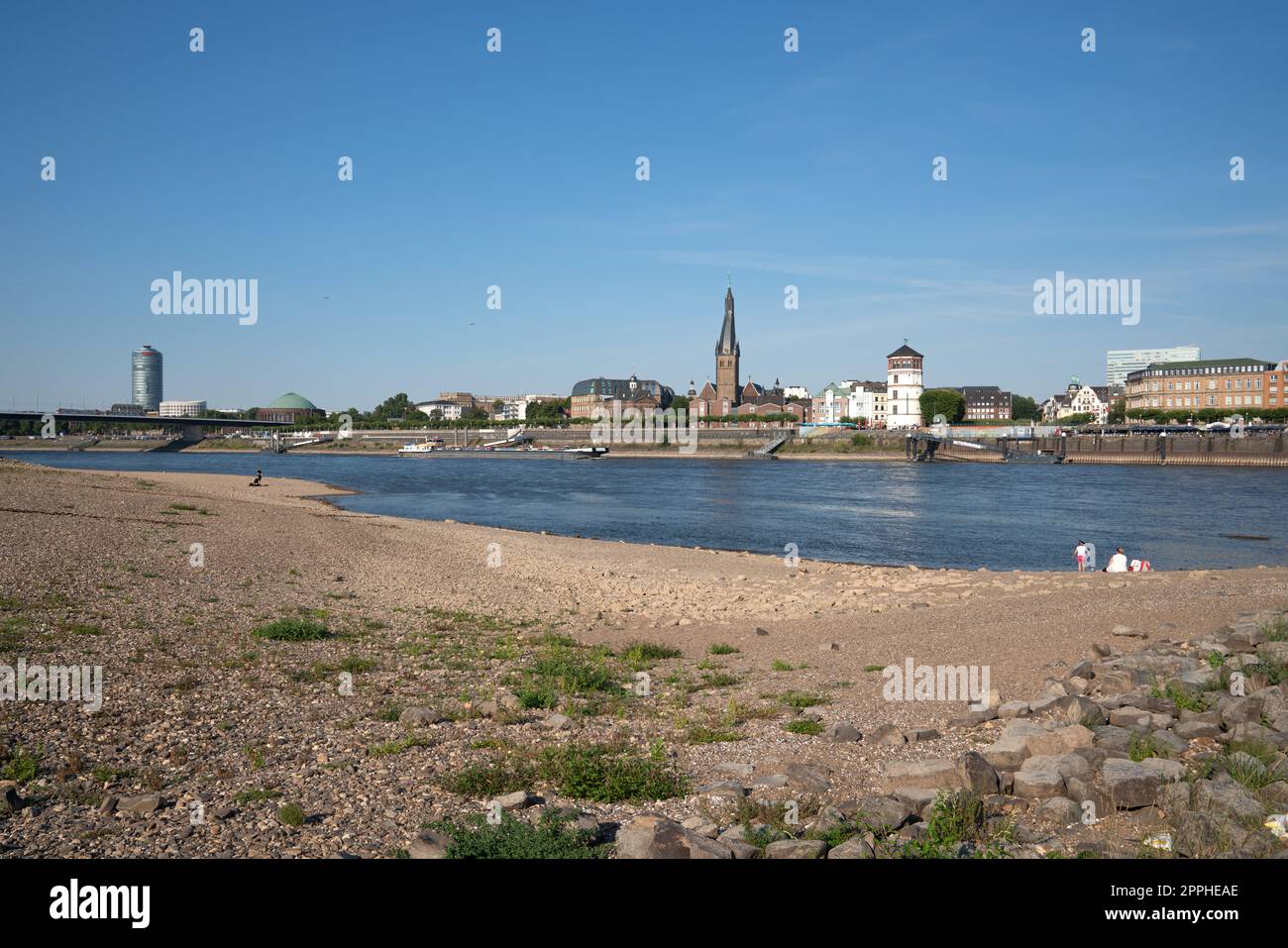 Drought in Germany, low water on Rhine river Stock Photo - Alamy