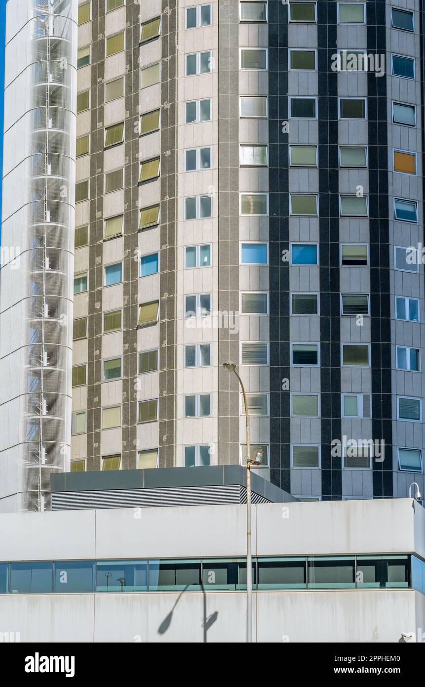 MADRID, SPAIN - OCTOBER 6, 2021: Facade detail of La Paz University ...
