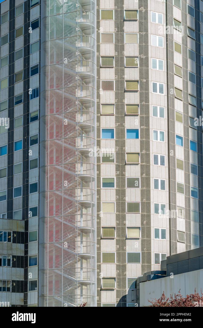 MADRID, SPAIN - OCTOBER 6, 2021: Facade detail of La Paz University ...