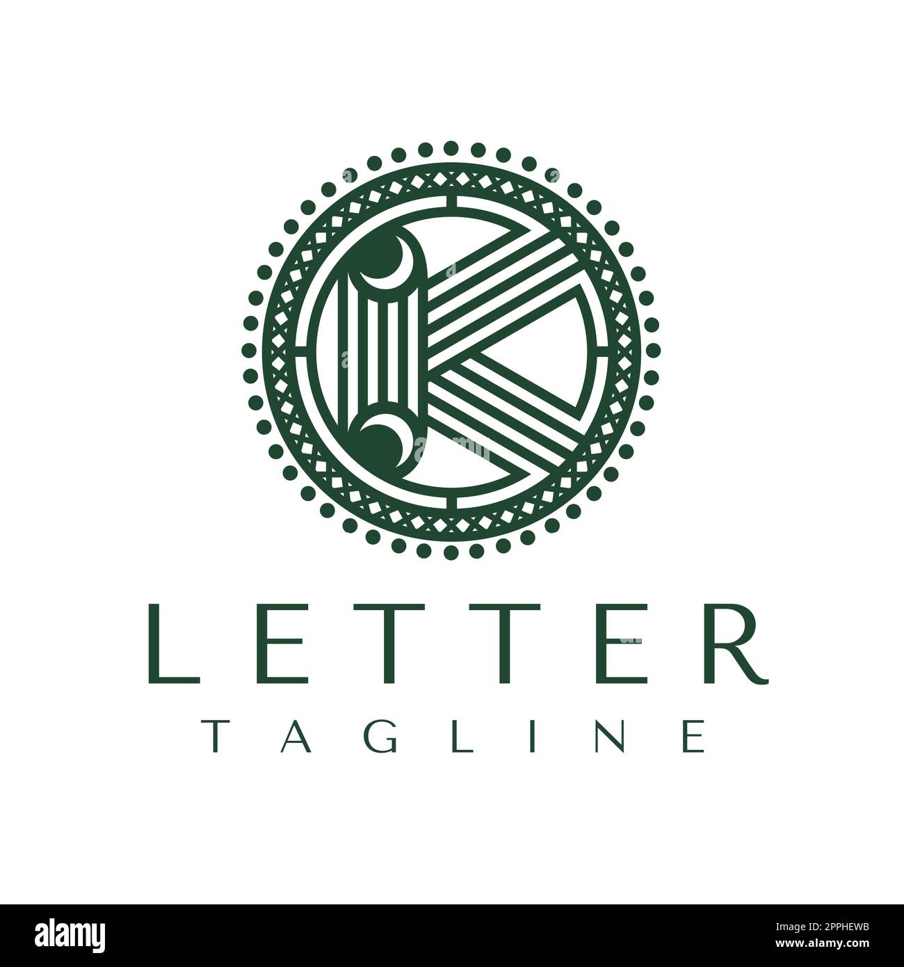 Luxury circle letter K logo design template. Elegance initial K brand ...