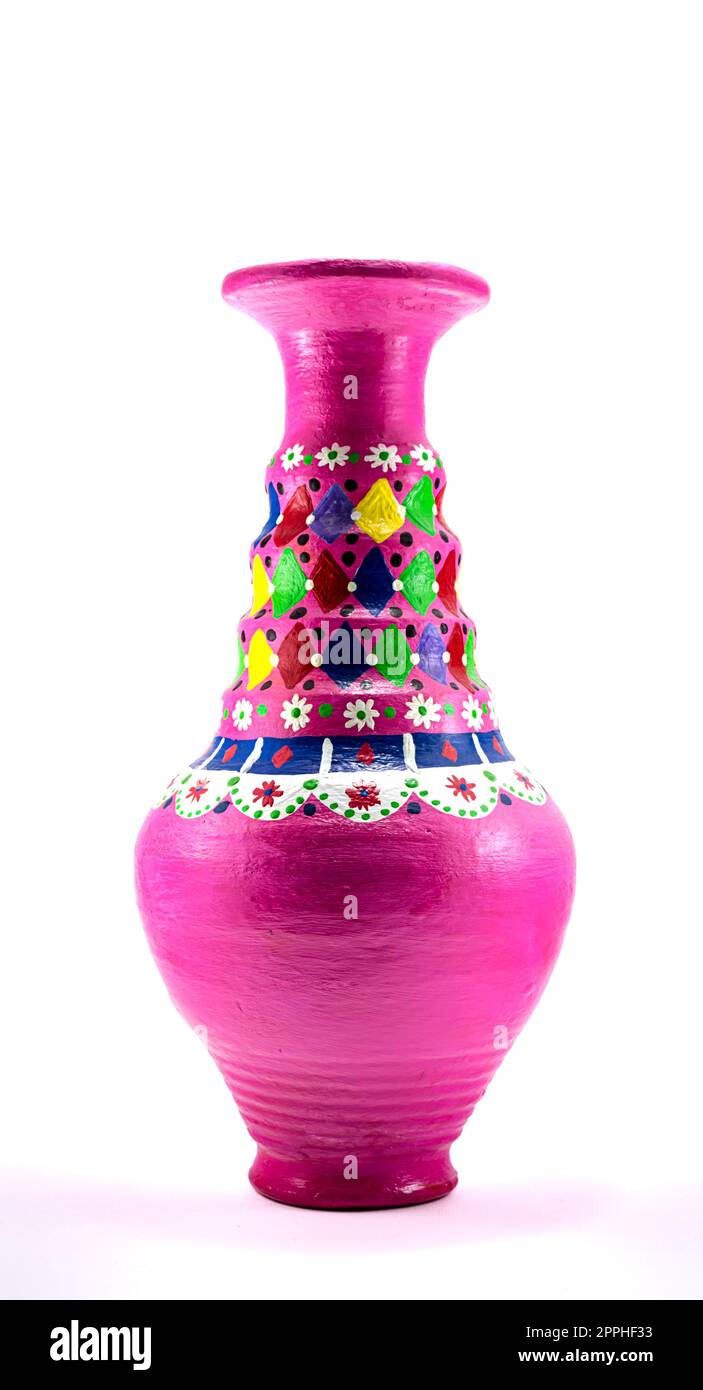 Painted handcrafted pottery vessel Stock Photo - Alamy