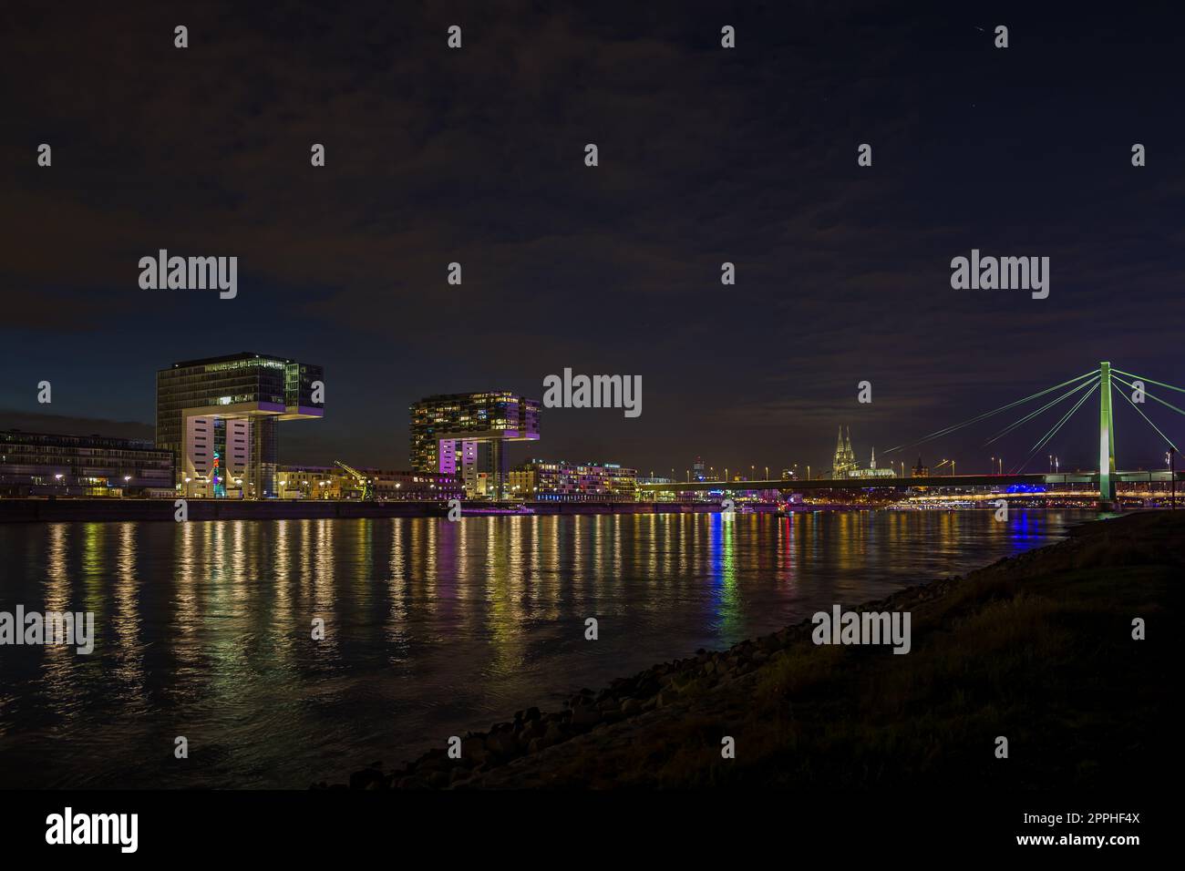 Cologne Night Rheinauhafen Stock Photo - Alamy