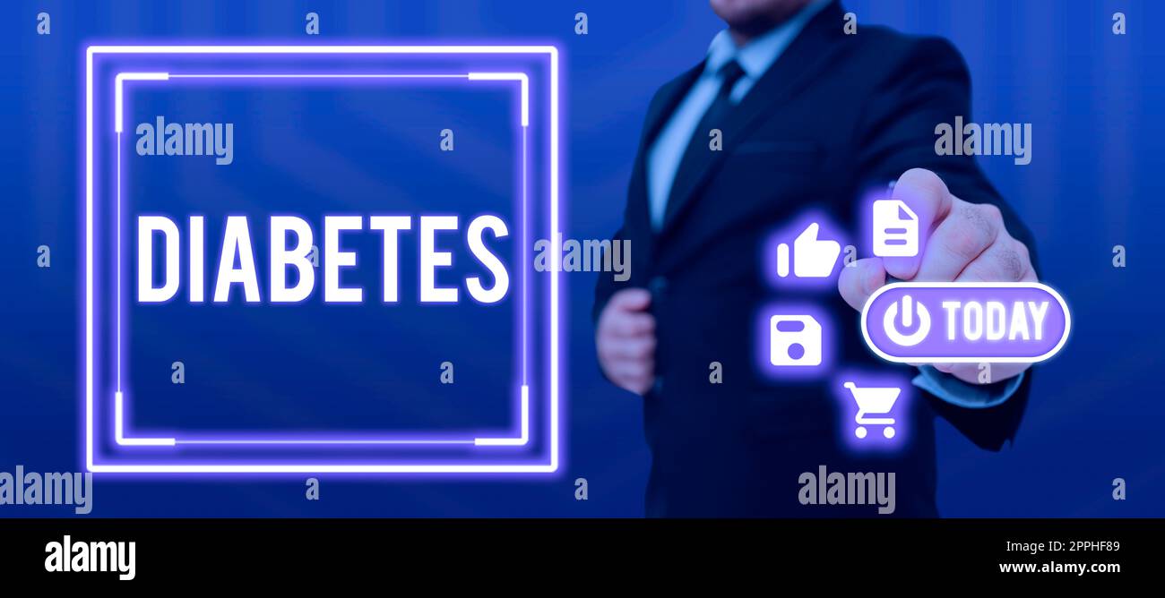 Sign displaying Diabetes. Conceptual photo any of various abnormal ...