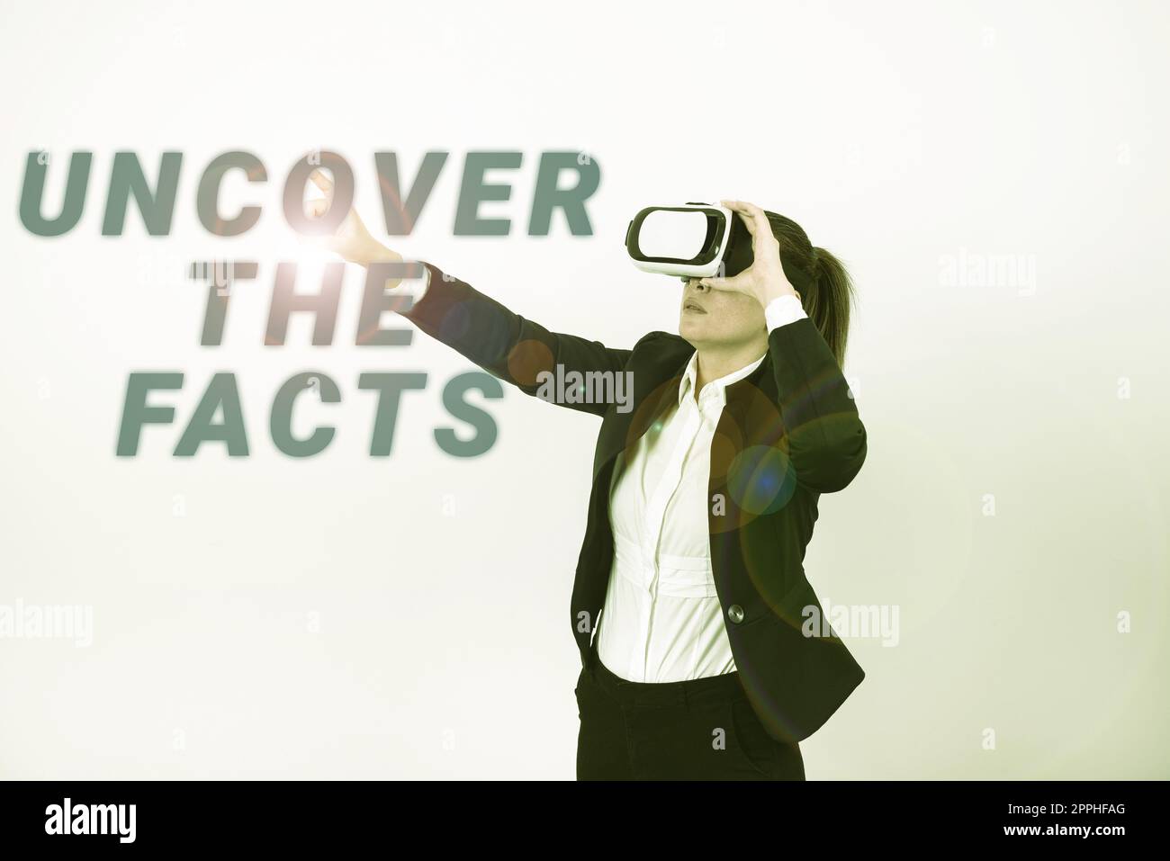 Hand writing sign Uncover The Facts. Concept meaning Find the truth and ...