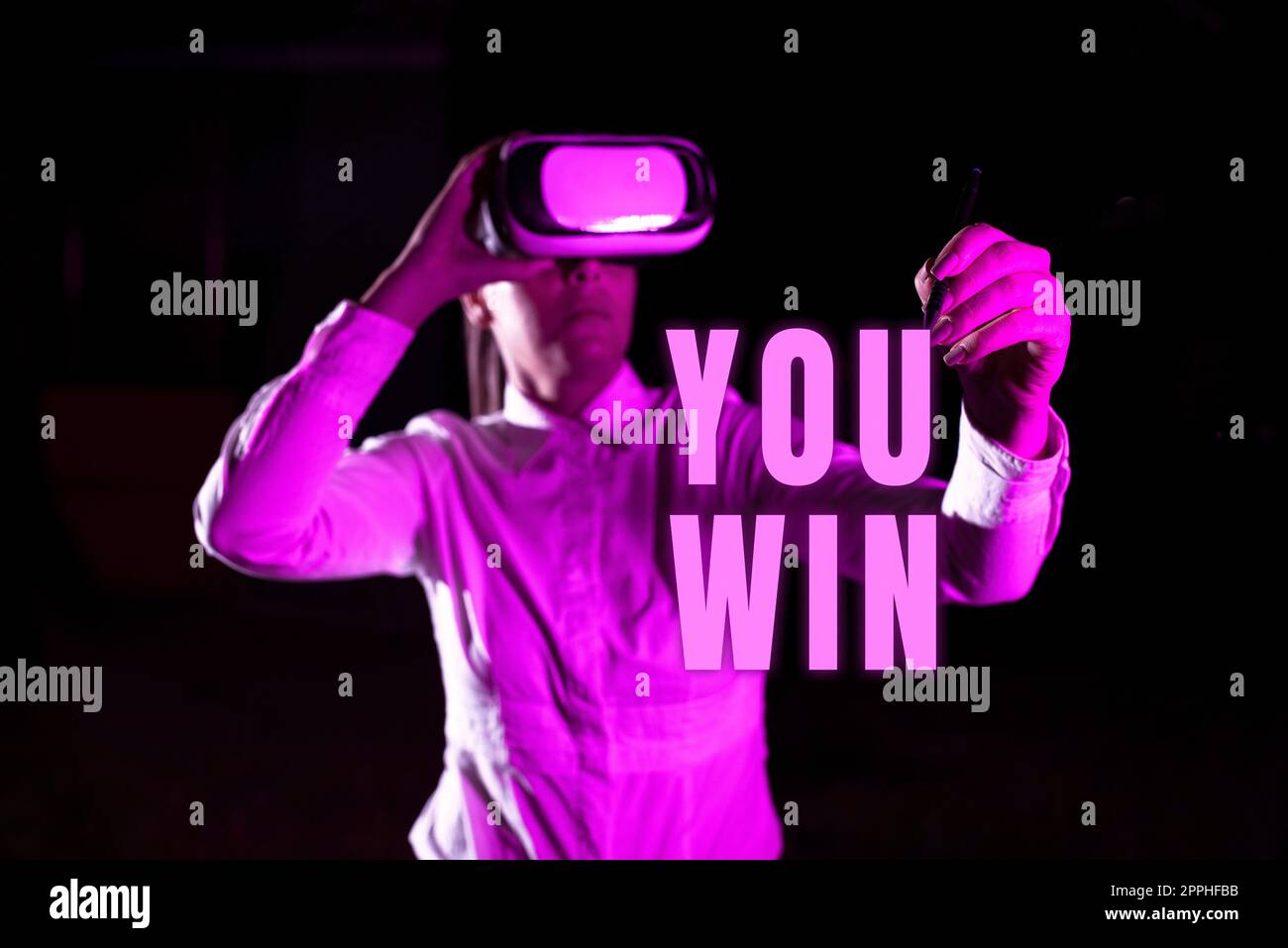 Text sign showing You Win. Business showcase be first in school race or ...