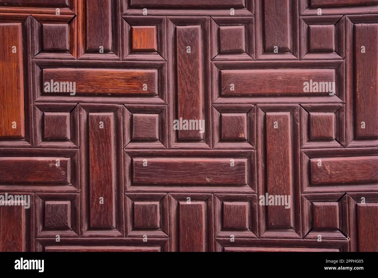 Geometrical pattern on a wooden door at a the Sehzade Mosque in ...