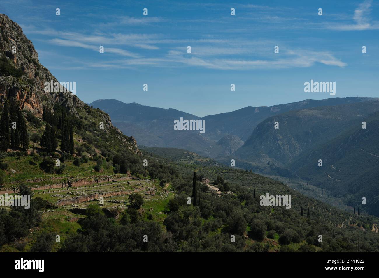 Ancient Gymnasium of Delph in Spring Stock Photo - Alamy