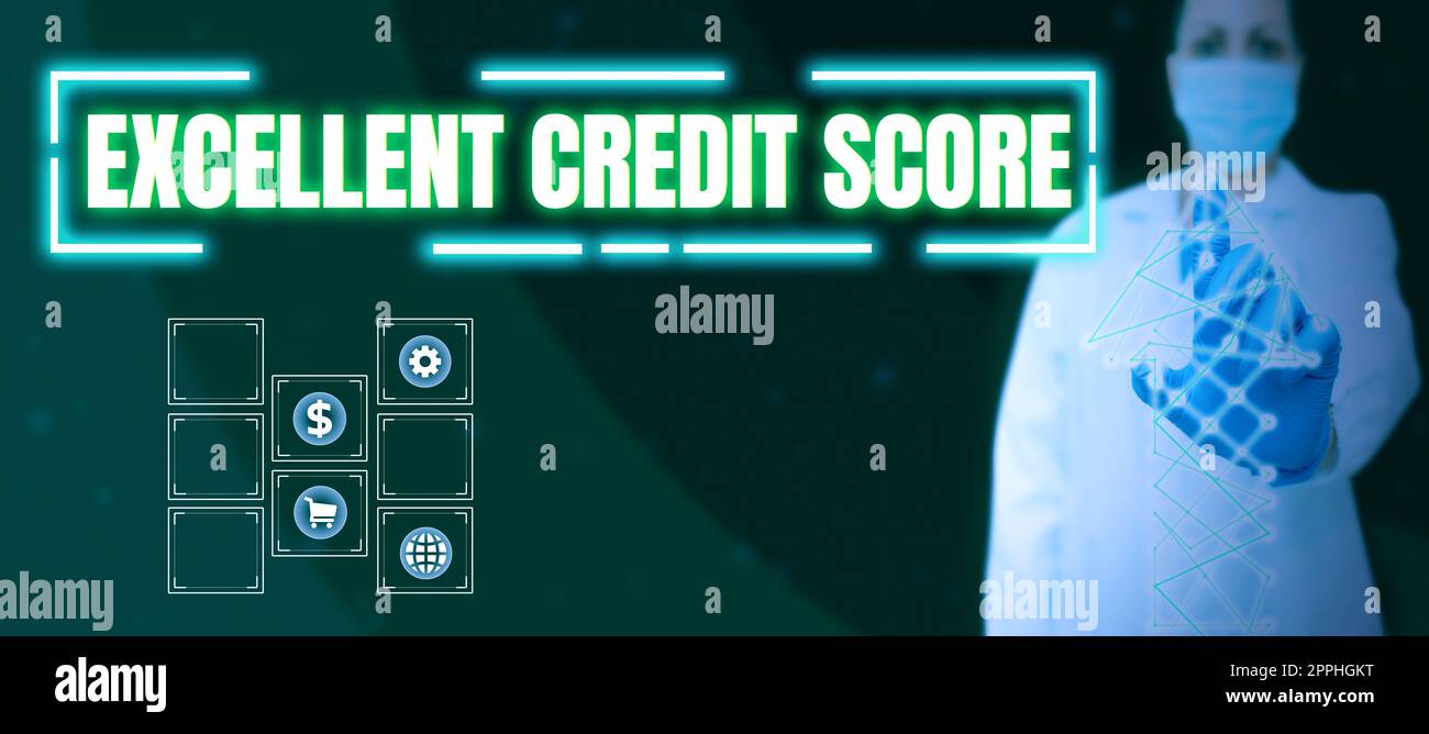 Writing displaying text Excellent Credit Score. Conceptual photo person ...