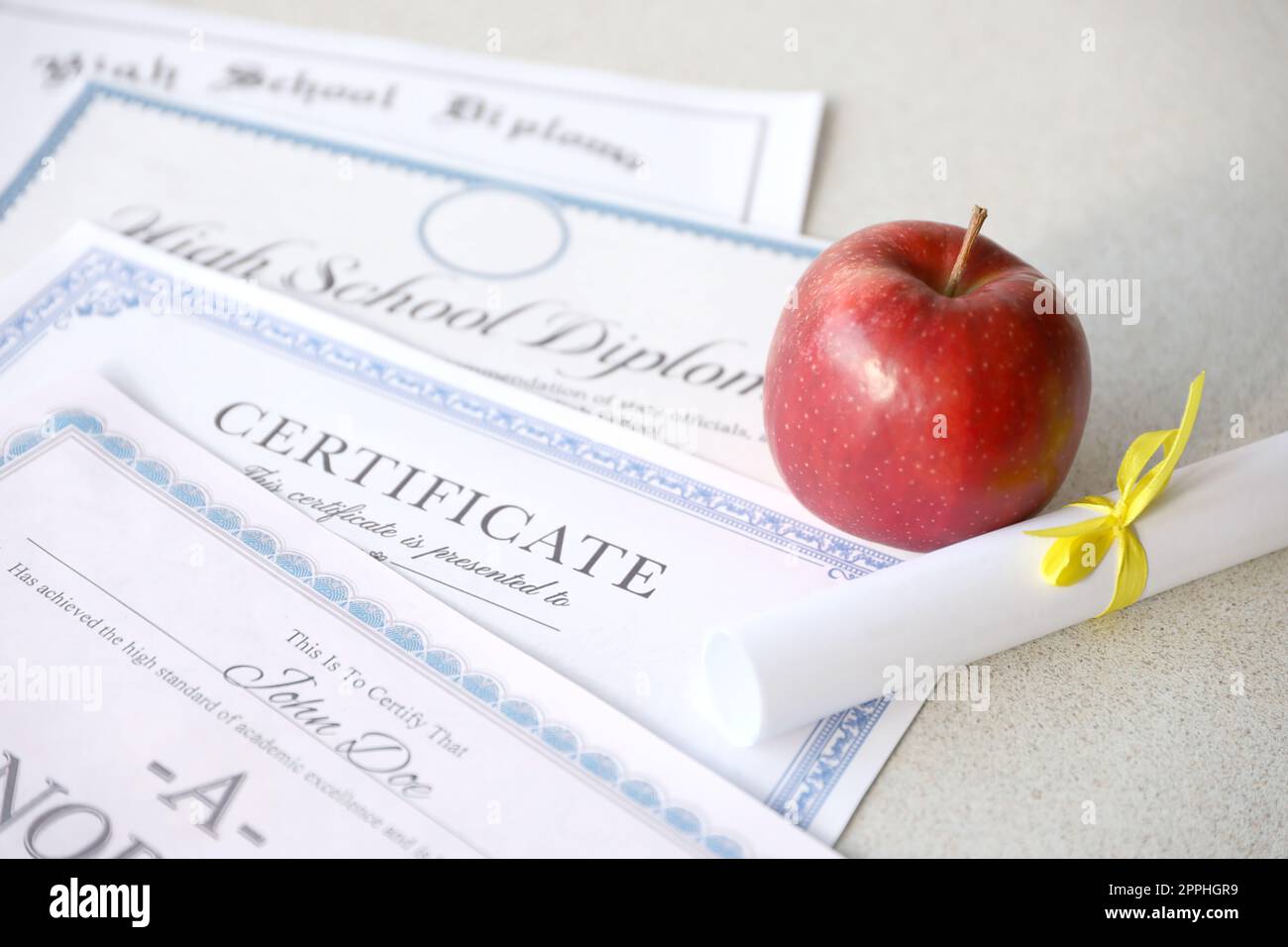 A honor roll recognition, certificate of achievement and high school ...